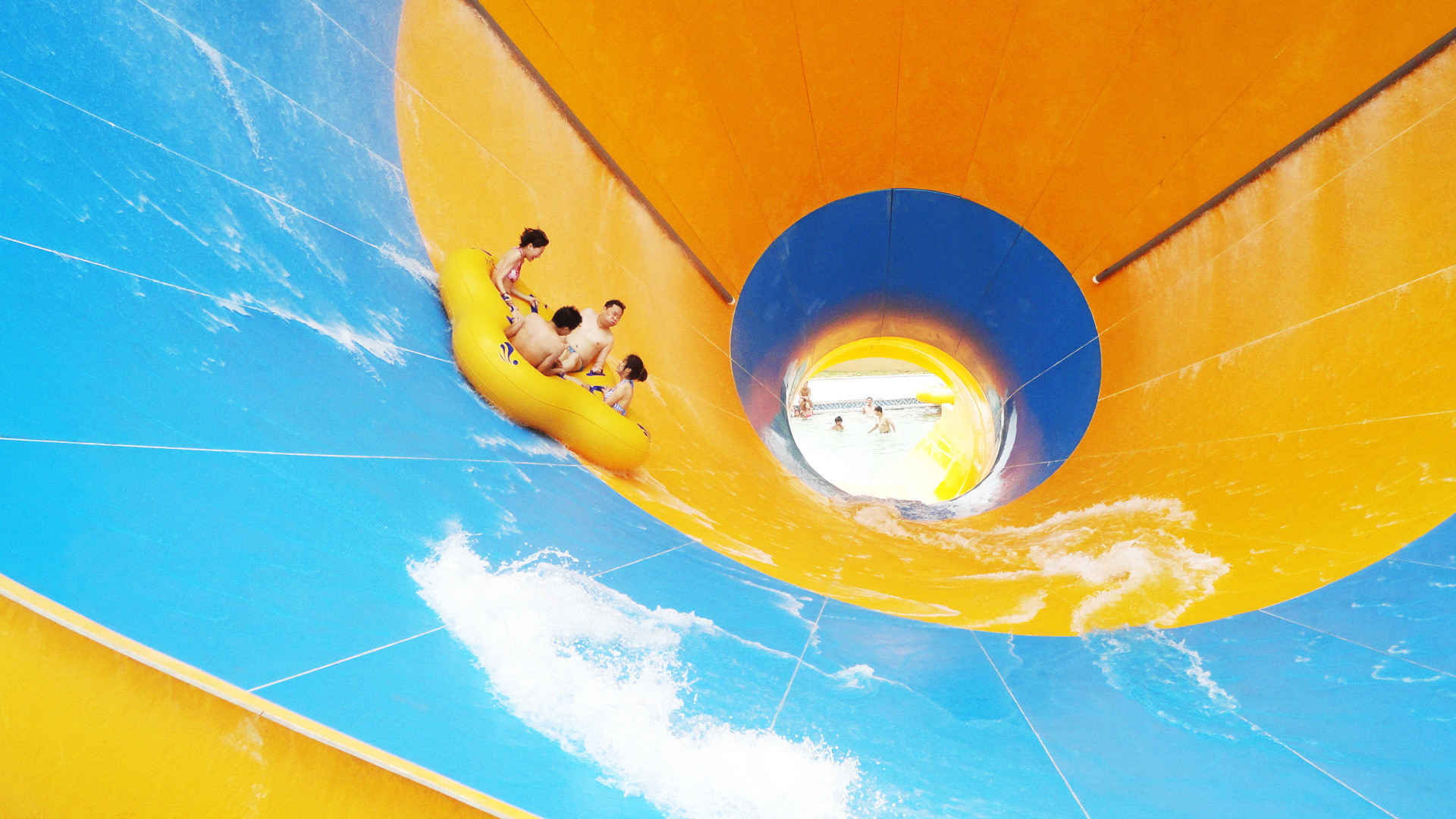 Toboganes acuáticos grandes de la fibra de vidrio para la aguamarina ...